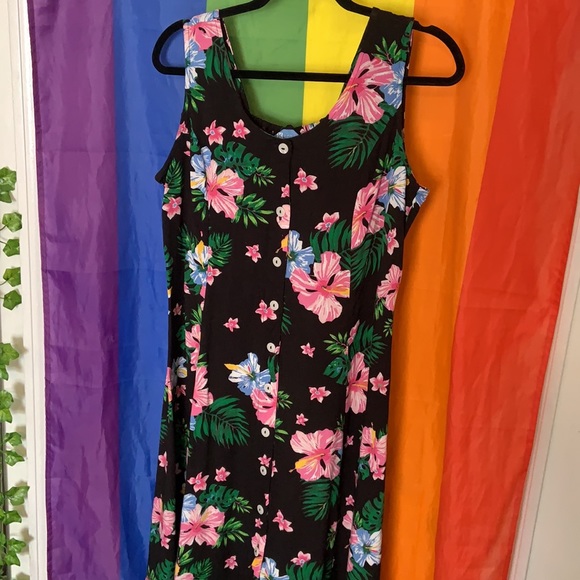 Koret | Dresses | Koret Petite Hibuscus Buttoned Dress | Poshmark